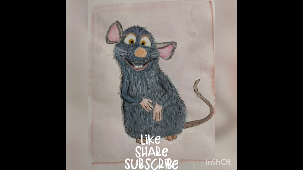 Ratatouille remy drawing || #colouringshorts - YouTube