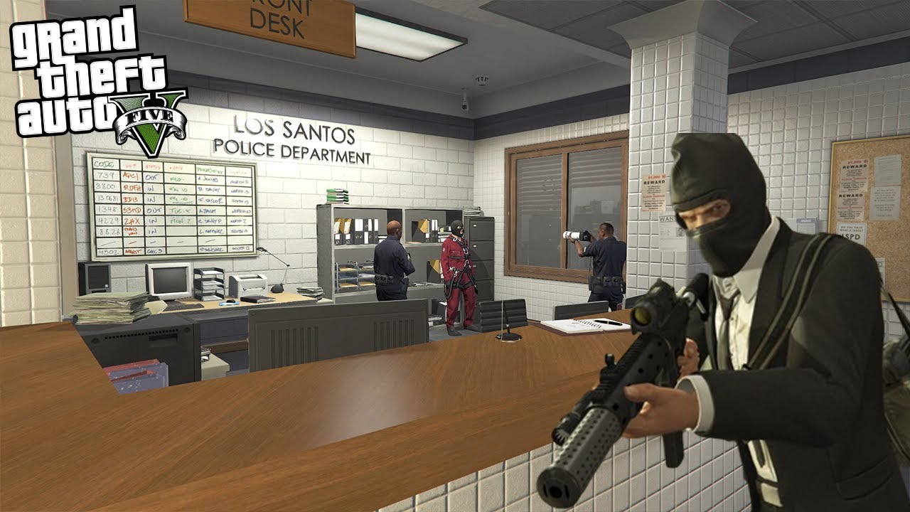 ROBBING THE POLICE STATION IN GTA 5!!! (GTA 5 REAL LIFE PC MOD) - YouTube