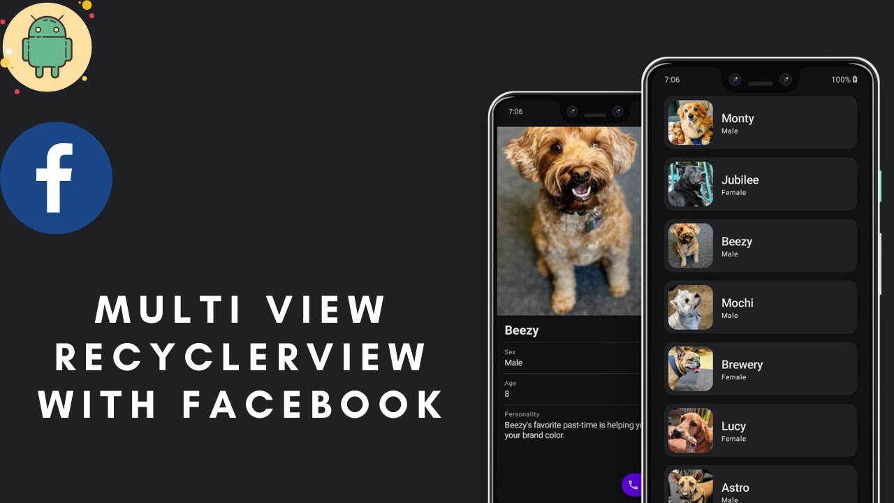 Multi-View | Recycler | View | With Facebook | Android Studio - YouTube