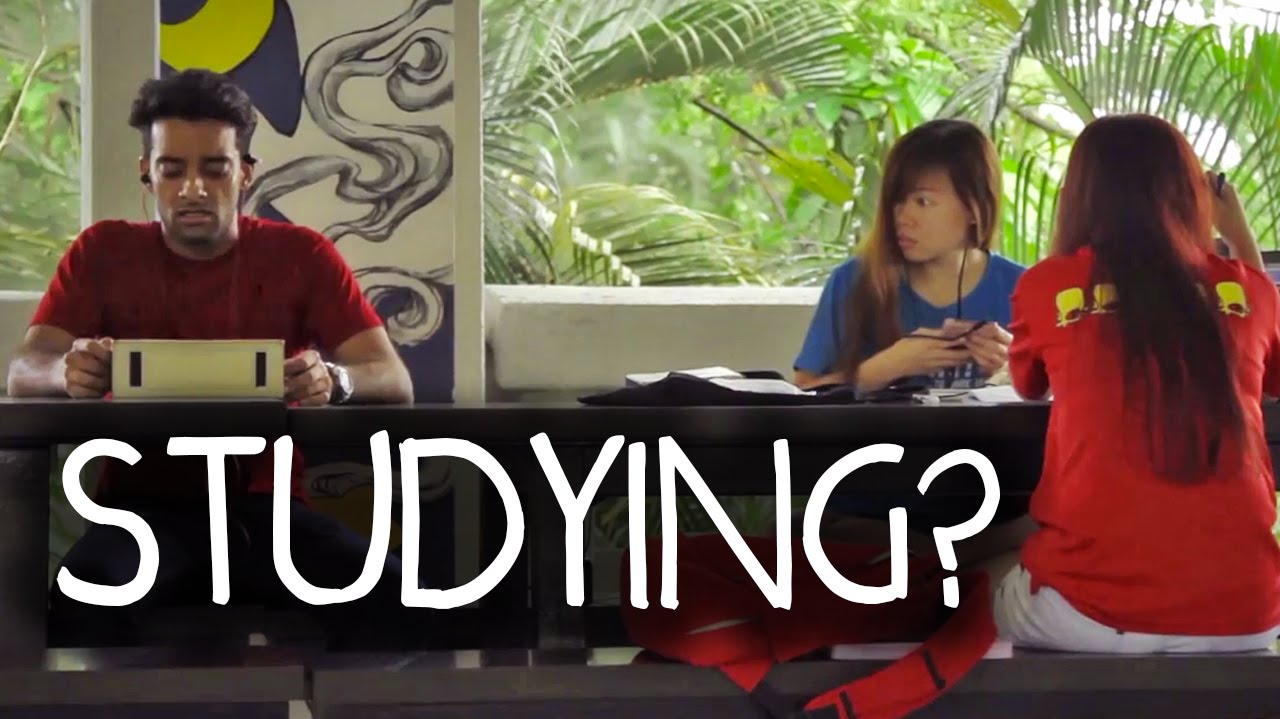 Students Studying PRANK in Singapore!! - YouTube