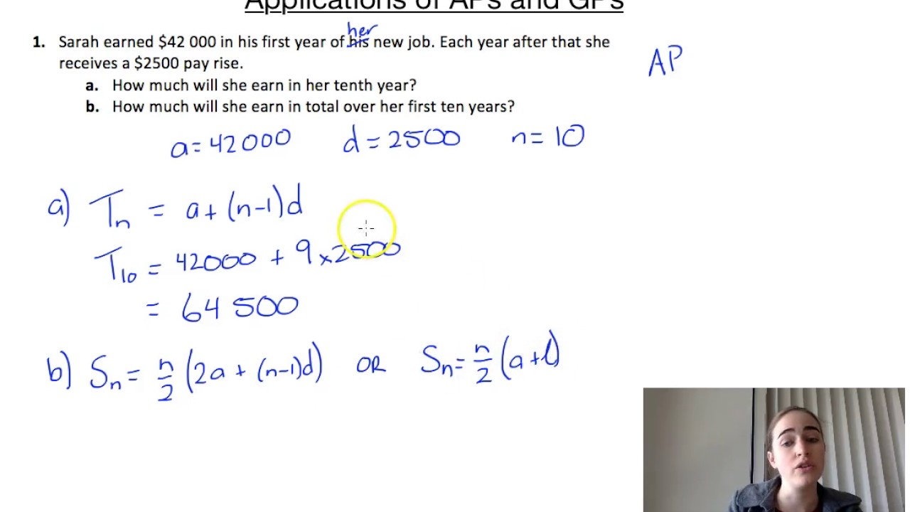 Applications of APs and GPs - YouTube