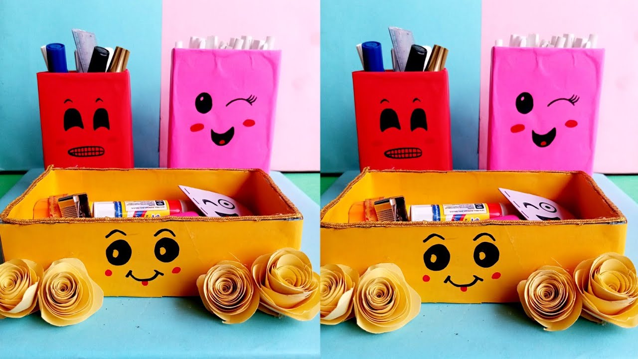 Desk decor / Pencil box / meesho art and craft #meesho #diy #deskdecor ...