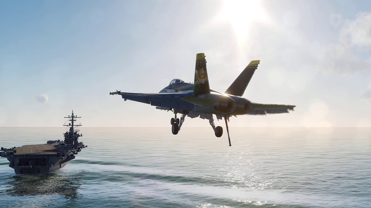 F/A-18C $HIT HOT BREAK external views OK WIRE 3 dcs world hornet f18 ...