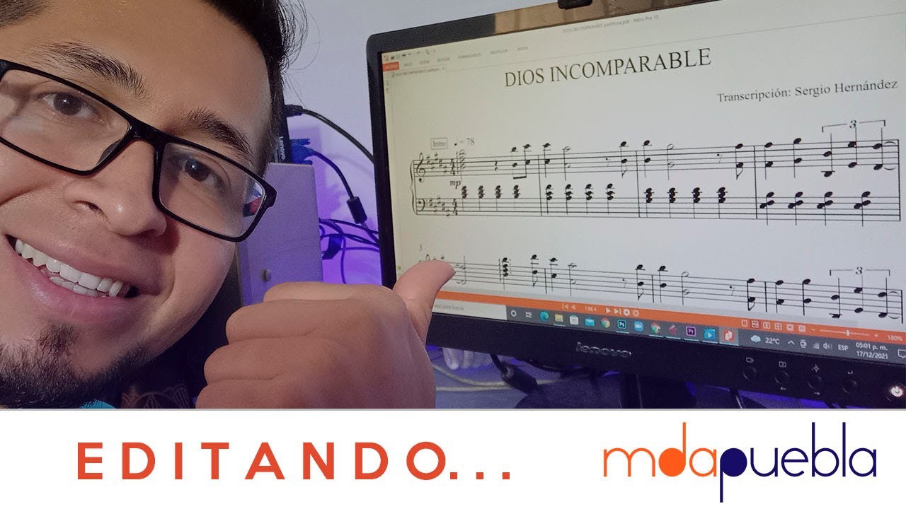Escribo en PARTITURA para PIANO "Dios incomparable" de Generación 12 ...