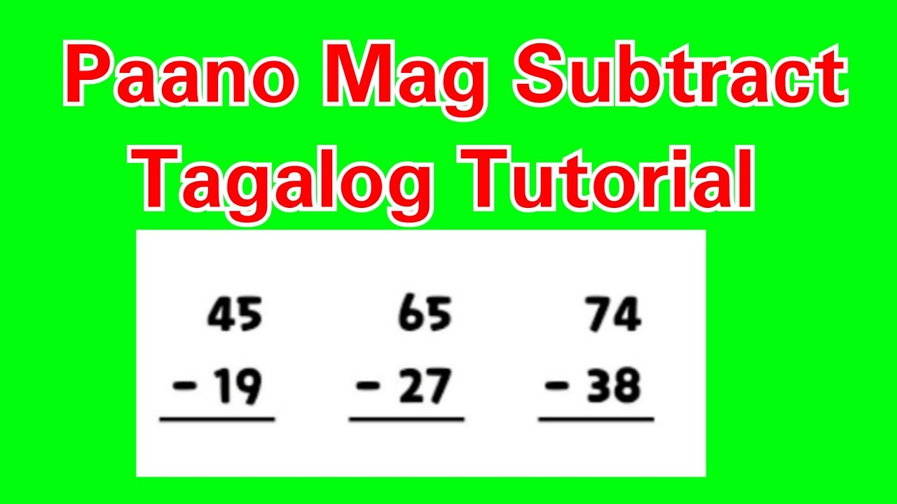 Paano Mag Subtract Tagalog Tutorial #math #mathematics #subtraction ...
