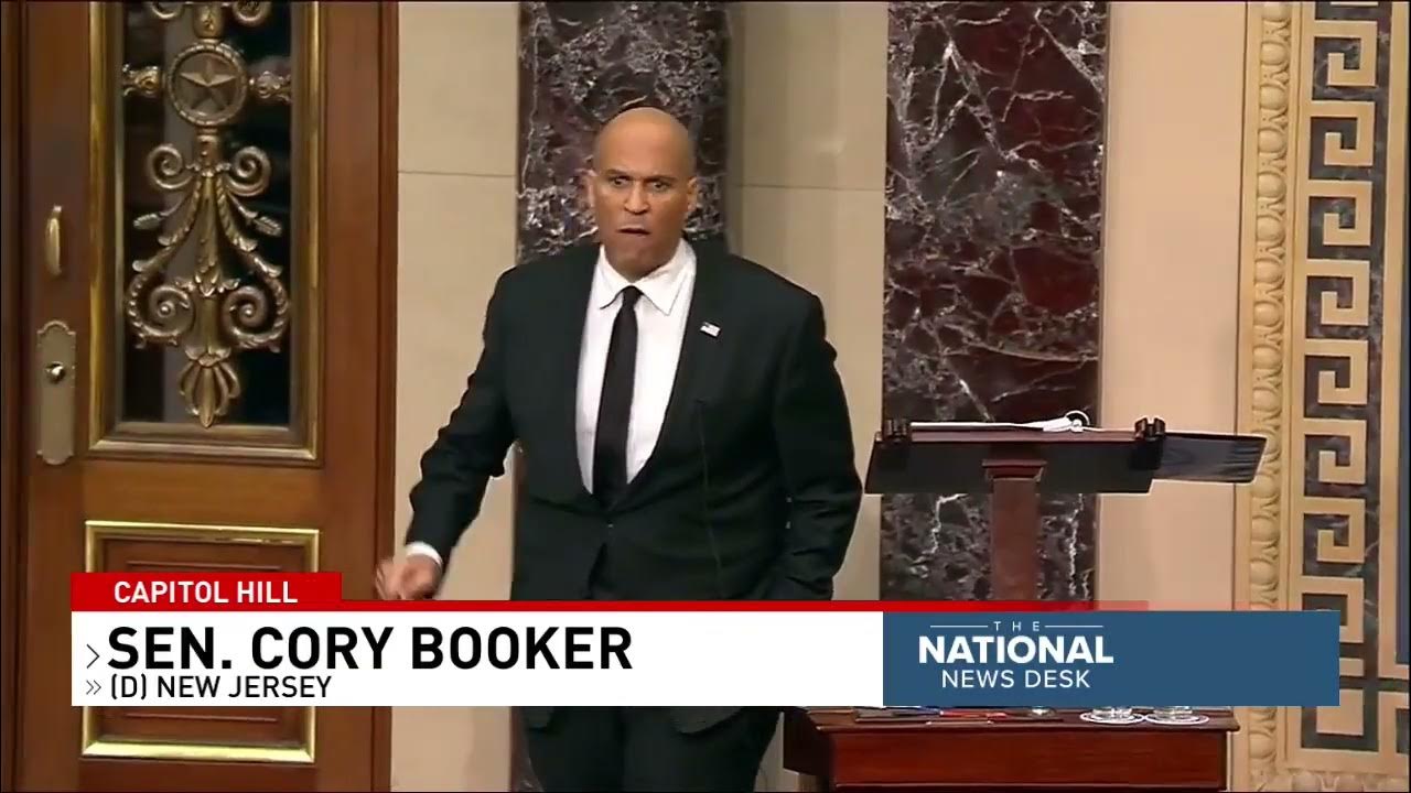 Sen. Cory Booker breaks Strom Thurmond's 1957 Senate speech record - YouTube