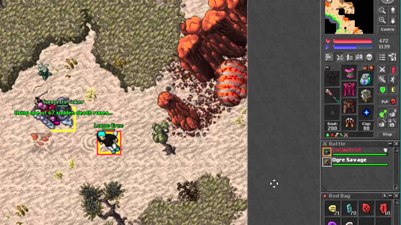 Tibia Test Server | Bug in Krailos Protection Zone | 159 Rp Vs 71 Ms ...