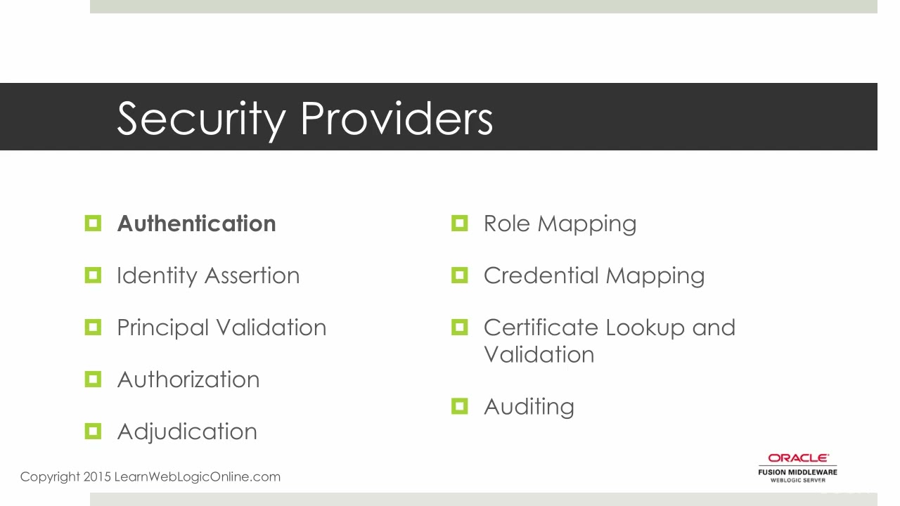 Oracle Weblogic 12c For Administrators 025 Weblogic Security Part 2 Youtube