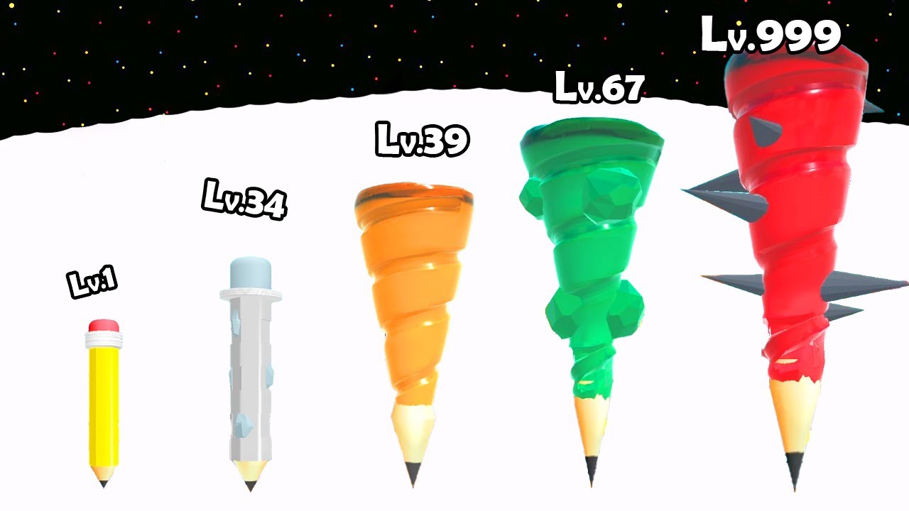 Pen Dig - Max Level Up Evolution a Pencil into a Hammer Drill | All ...