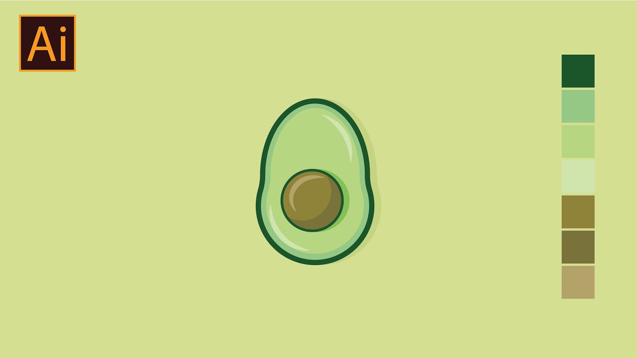 Adobe Illustrator Tutorial - Create a Avacado Vector - YouTube