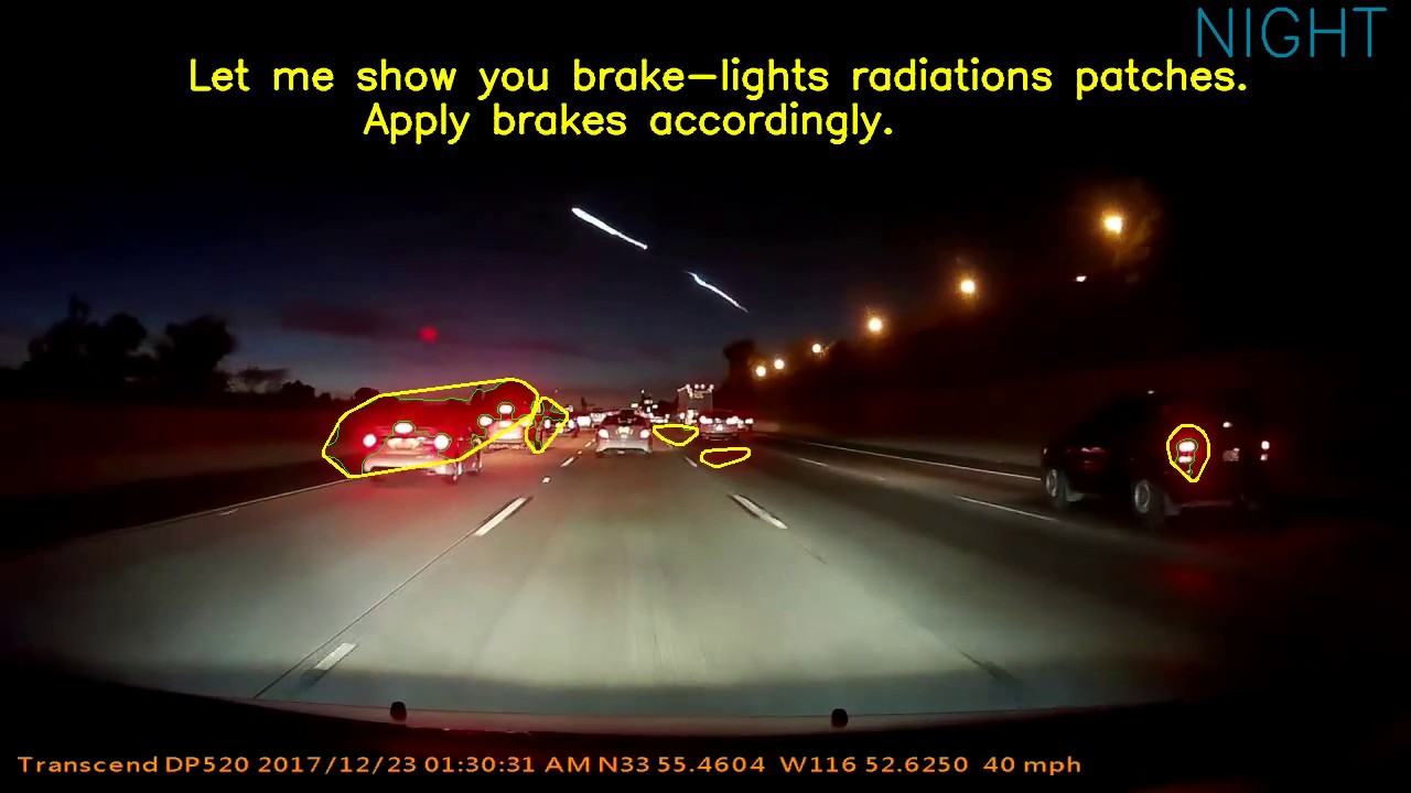 Tail(Brake) light recognition at night - YouTube