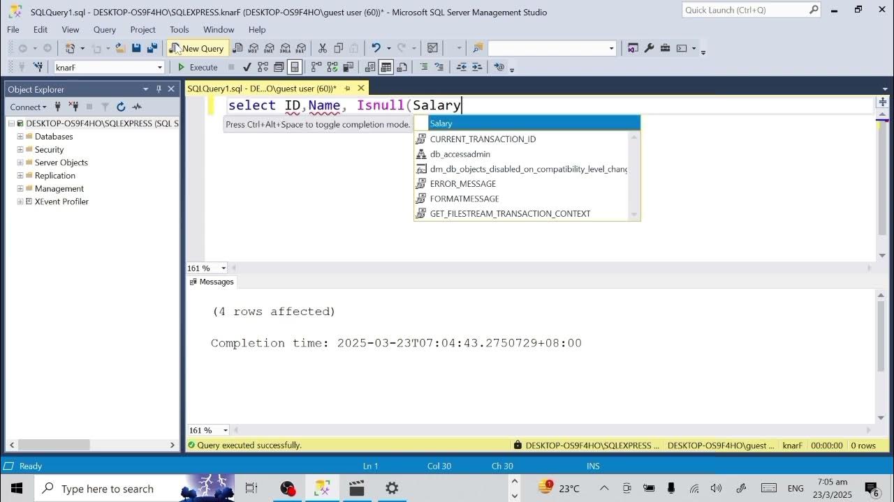 NULL FUNCTIONS - ISNULL & COALESCE - YouTube