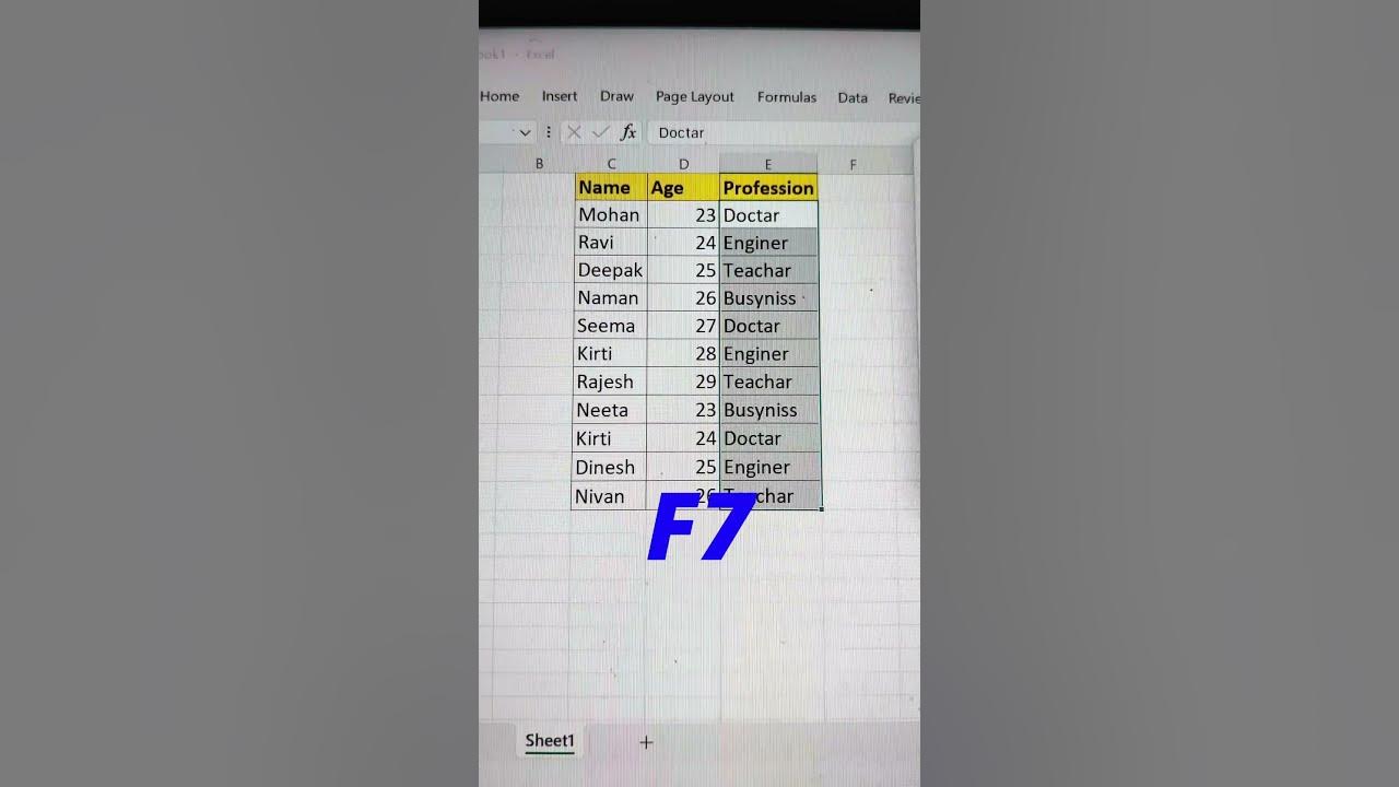 Spelling Checker Shortcut In Ms Excel 💯 Pro Excel Tricks 🔥 Shorts Excelshorts Howto