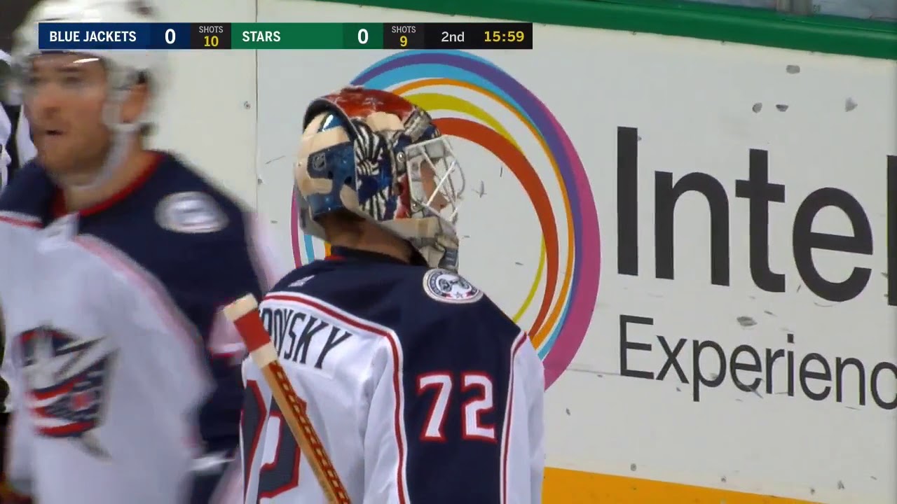 Sergei Bobrovsky Great Sprawling Save vs. Stars (Jan. 2, 2018) - YouTube