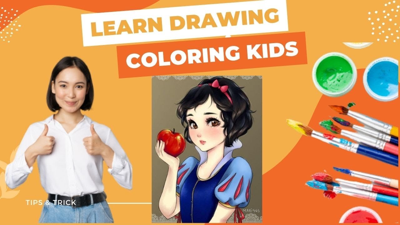 How To Draw Cute Snow White | drawing coloring for kids - YouTube