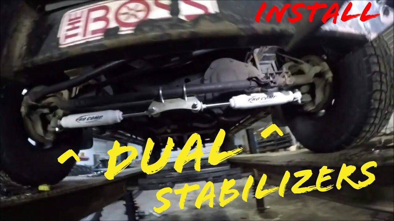 Pro Comp Dual Steering Stabilizer Kit 222286 on Cummins Excursion - YouTube