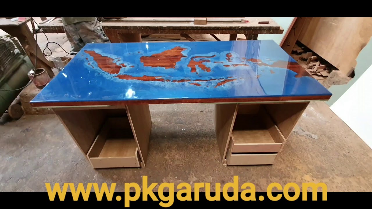 KEREN !!!! MEJA UKIR PETA INDONESIA PAKAI RESIN EPOXY - YouTube