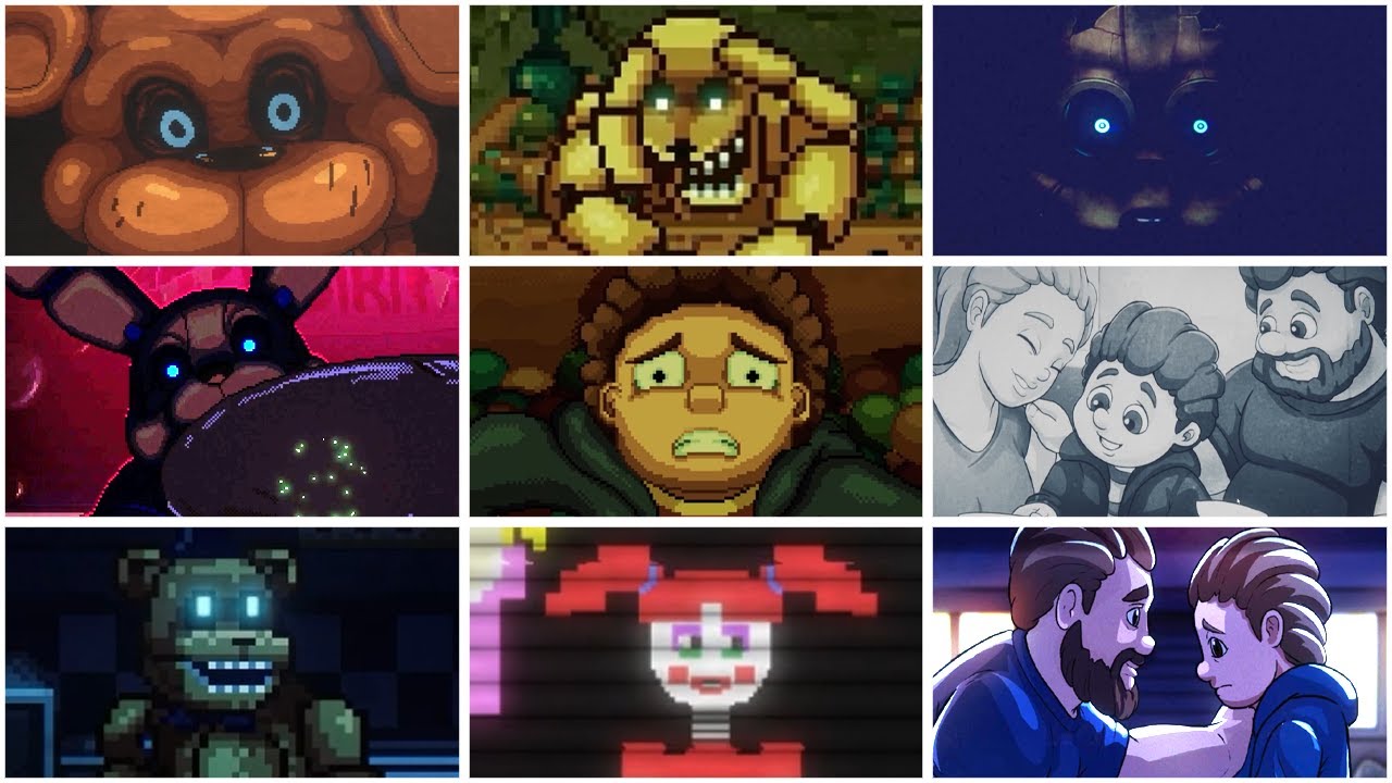 Five Nights at Freddy's Into the Pit ALL CUTSCENES + MINI GAMES - YouTube