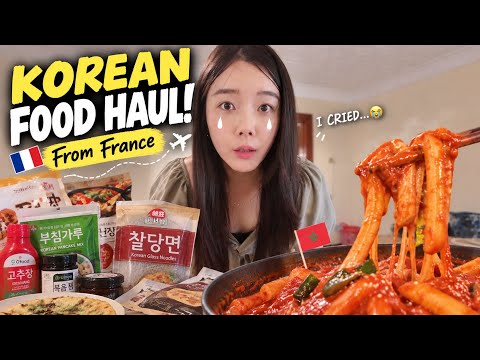 Korean Food Haul Flew From France to Morocco! Surprise Gifts & Tteokbokki Mukbang