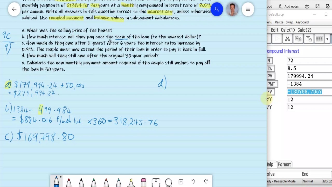 Reducing Balance loans with changing conditions Chpt 9C Q9 - YouTube