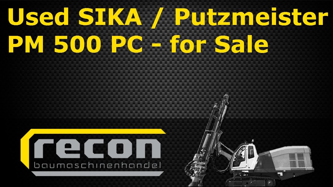 Used SIKA Putzmeister PM 500 PC for Sale - SIKA Tunnelling Machine ...