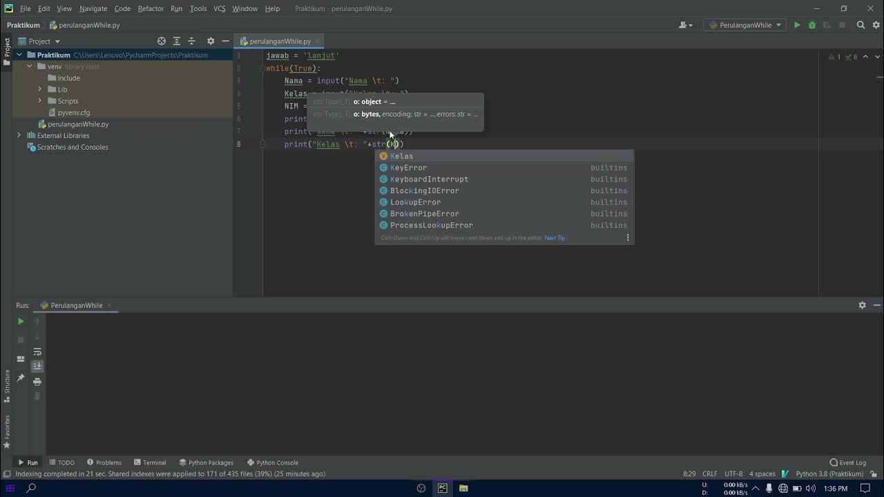 Perulangan While Pemrograman Python - Studi kasus Input Data Mahasiswa - YouTube