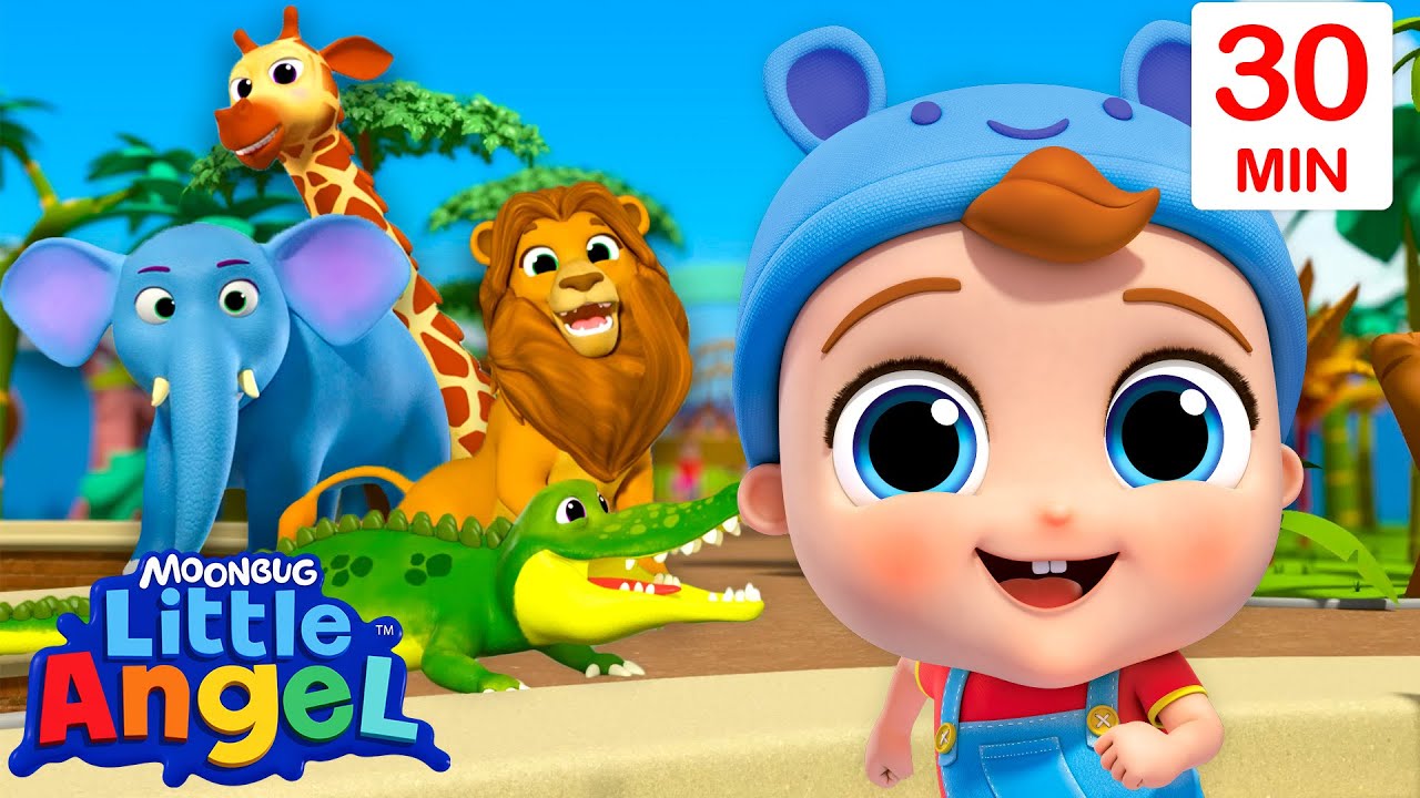 Zoo Animal Adventure Learning | Little Angel Kids Songs & Nursery ...