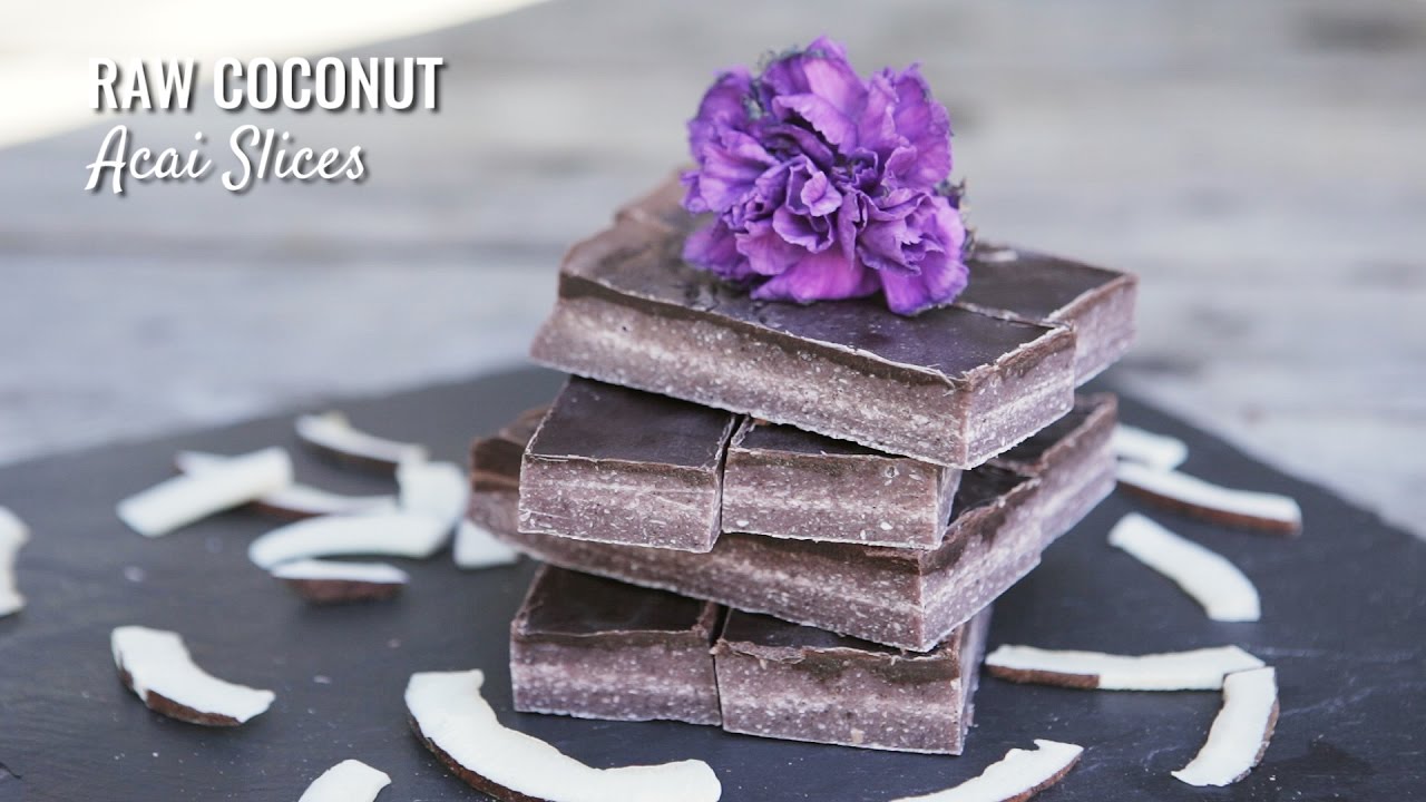 Raw Coconut Acai Slices - YouTube