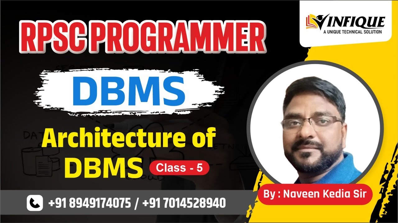 Rpsc Programmer Demo Class 05 Dbms By Kedia Sir Infique Classes Youtube