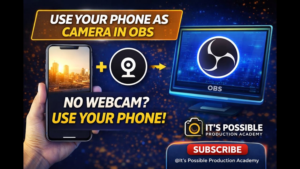 HOW TO USE PHONE CAMERA WITH OBS STUDIO FOR LIVESTREAMING AND VIDEO ...