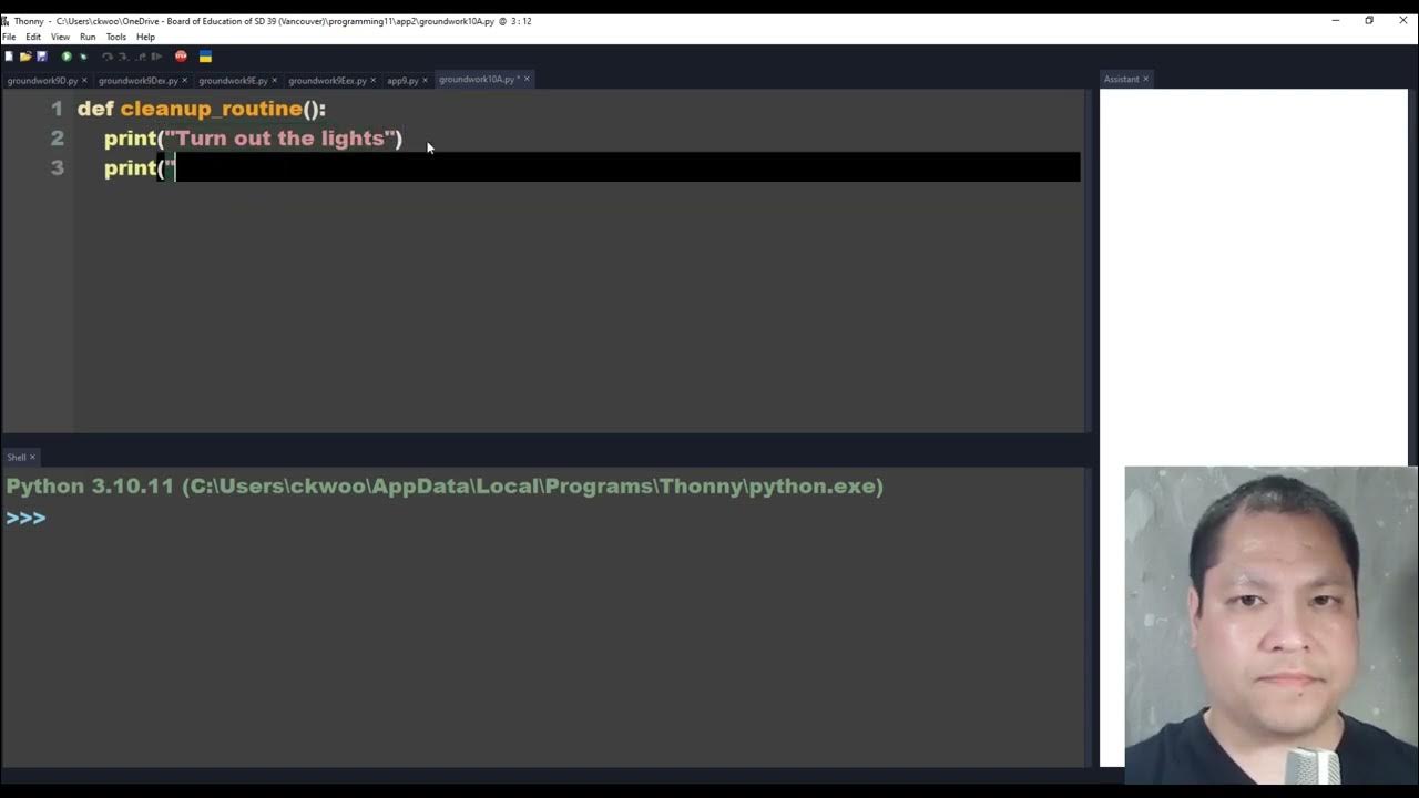 Python Level 1 - Groundwork 10A - Function call basic - YouTube