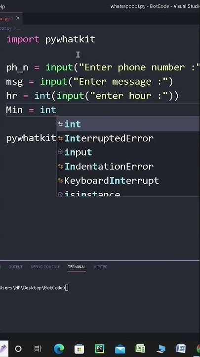 WhatsApp bot | Python bot #shorts #reels #BotCode_tech #youtubeshorts # ...