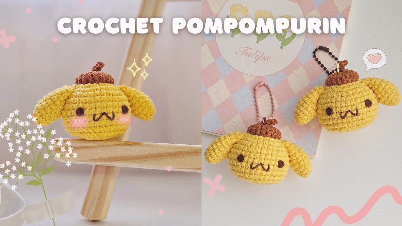 ️ How to crochet Pompompurin amigurumi keychain | Crochet bag charm ...