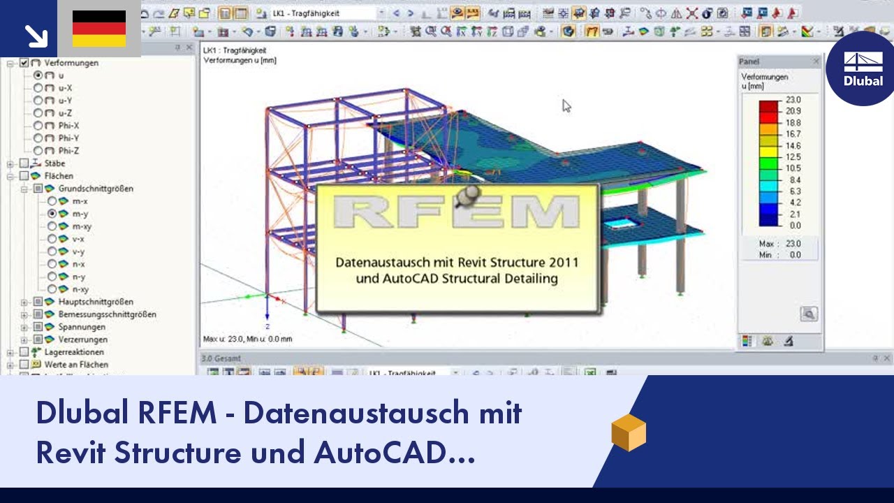 Dlubal RFEM - Datenaustausch mit Revit Structure und AutoCAD Structural Detailing - YouTube
