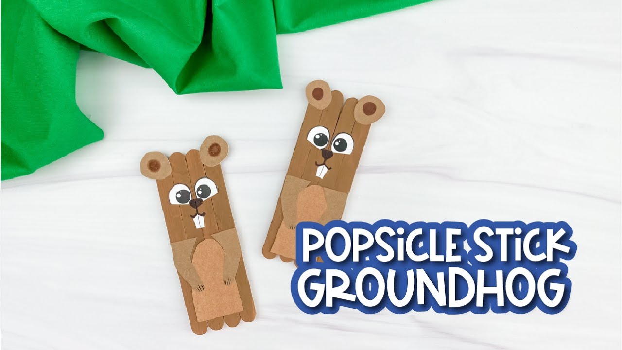 Popsicle Stick Groundhog Craft For Kids - YouTube