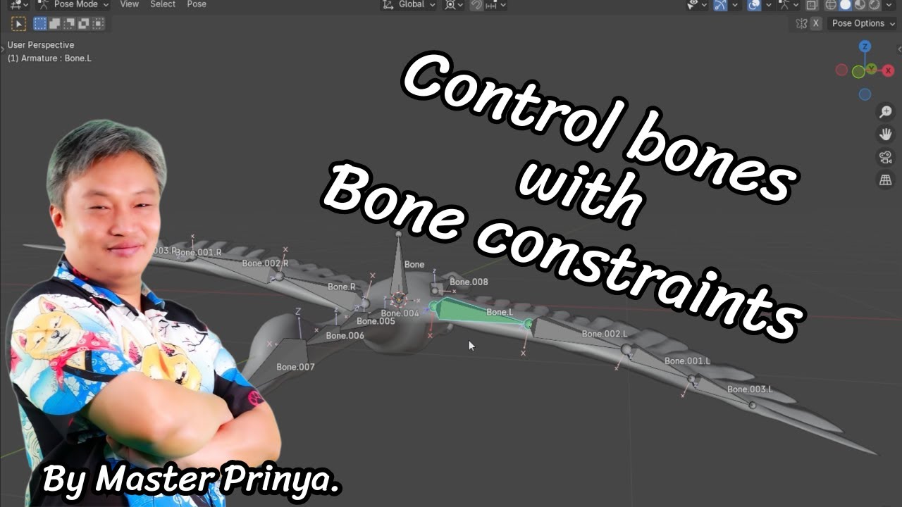 ควบคุมโพสโครงกระดูก ด้วย Bone Constraints - YouTube