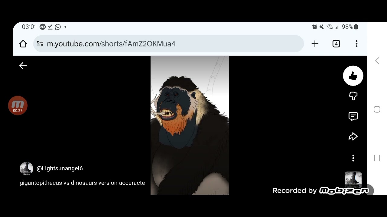 Gigantopithecus vs all dinosaurs accurate version - YouTube