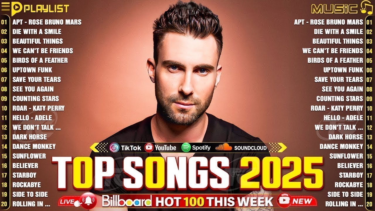 Billboard Pop Songs 2025 Playlist 💥 Bruno Mars, Ed Sheeran, The Weeknd ...