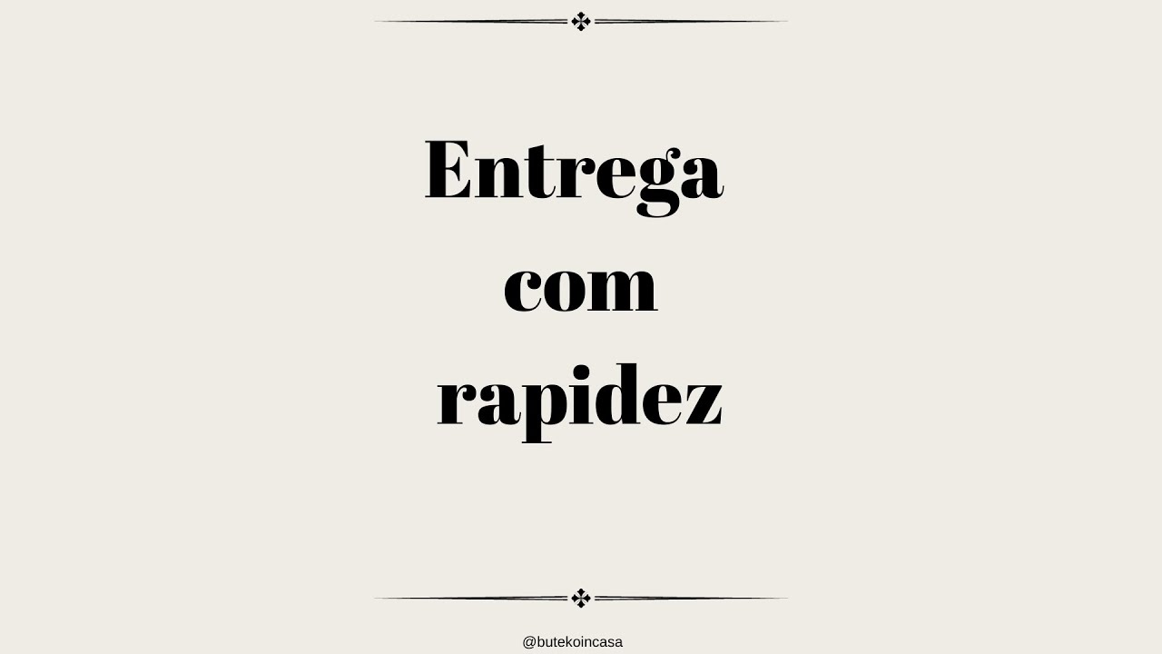 Entrega com rapidez - YouTube