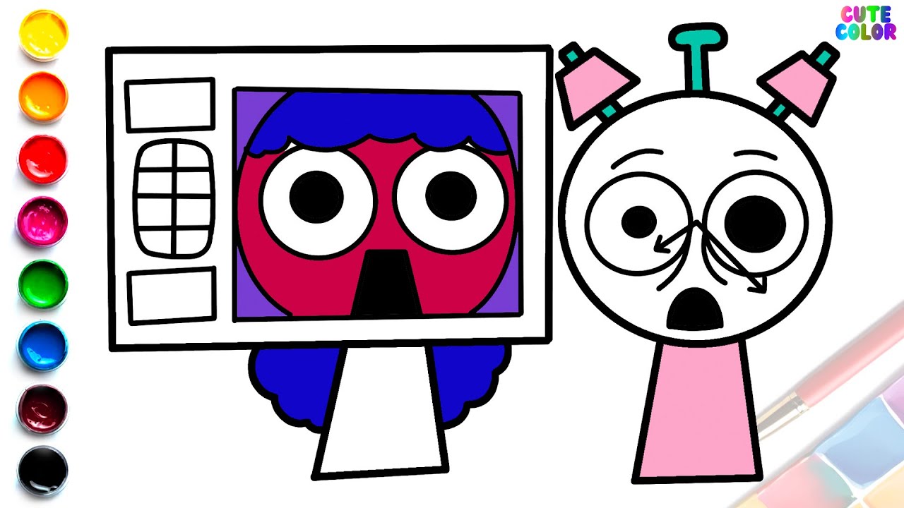 How to draw cute fun Lily and Ringo from Sprunki | Easy tutorial - YouTube