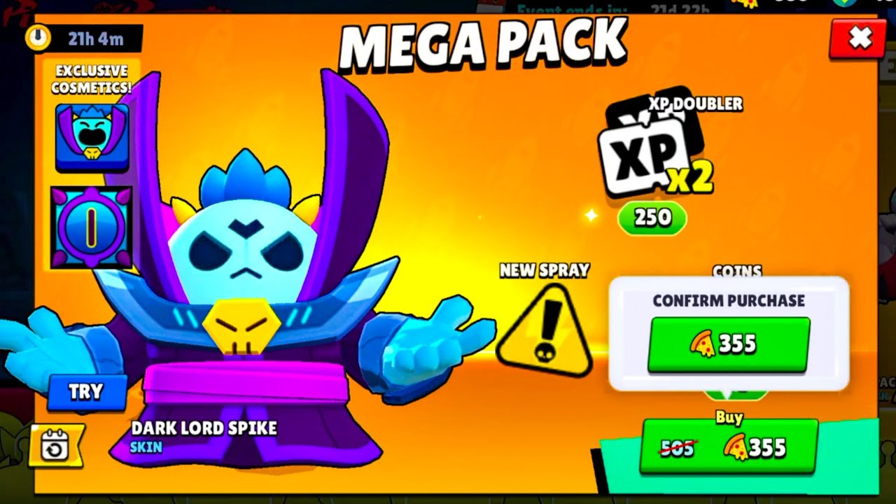 Brawl Stars New Skin Unlock Dark Lord Spike - YouTube