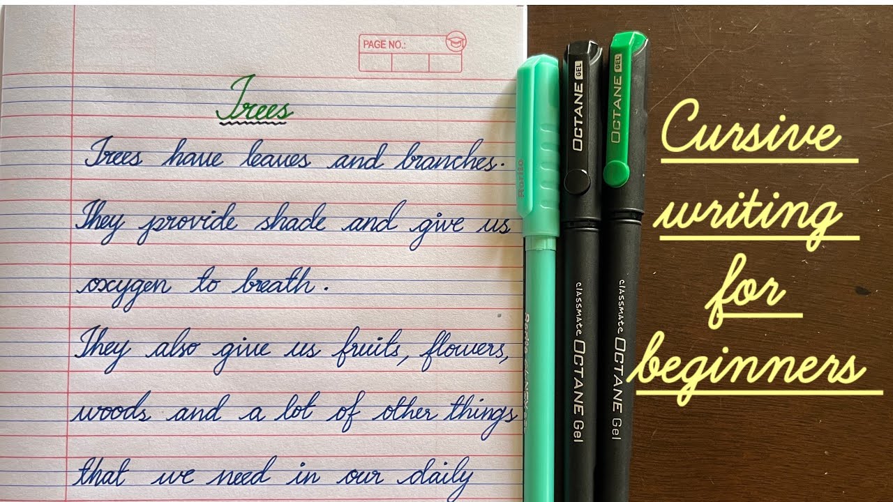 Cursive writing an essay| cursive handwriting about Trees | how to ...