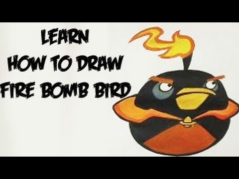 Learn how to draw Angrybirds Space - Fire Bomb Bird (Real Time) - YouTube