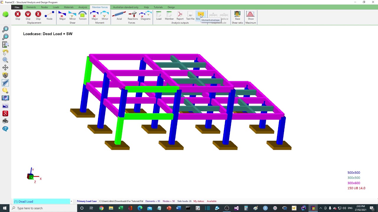 How to get maximum stresses in a frame element and its corresponding ...
