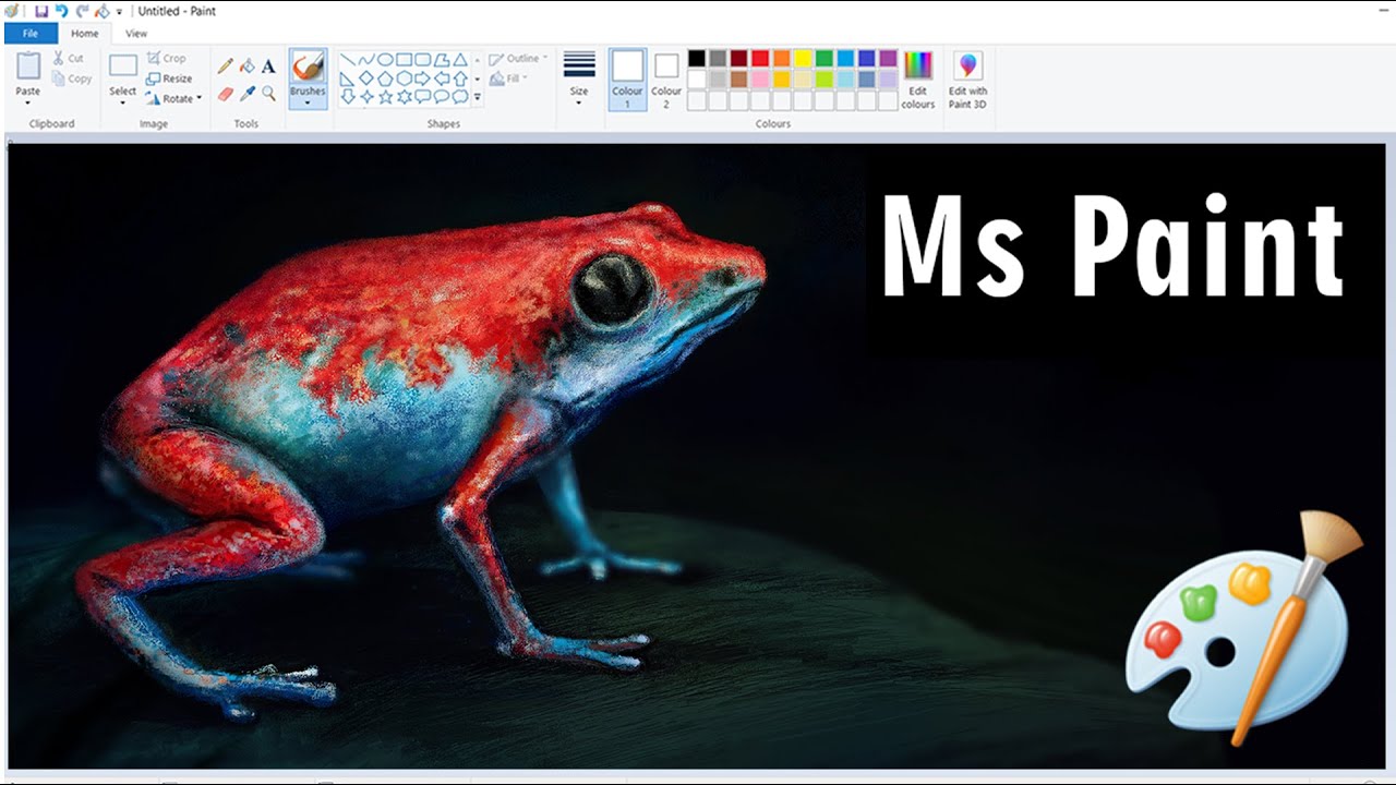 Digital Painting|Frog drawing time lapse video|Ms Paint digital art ...