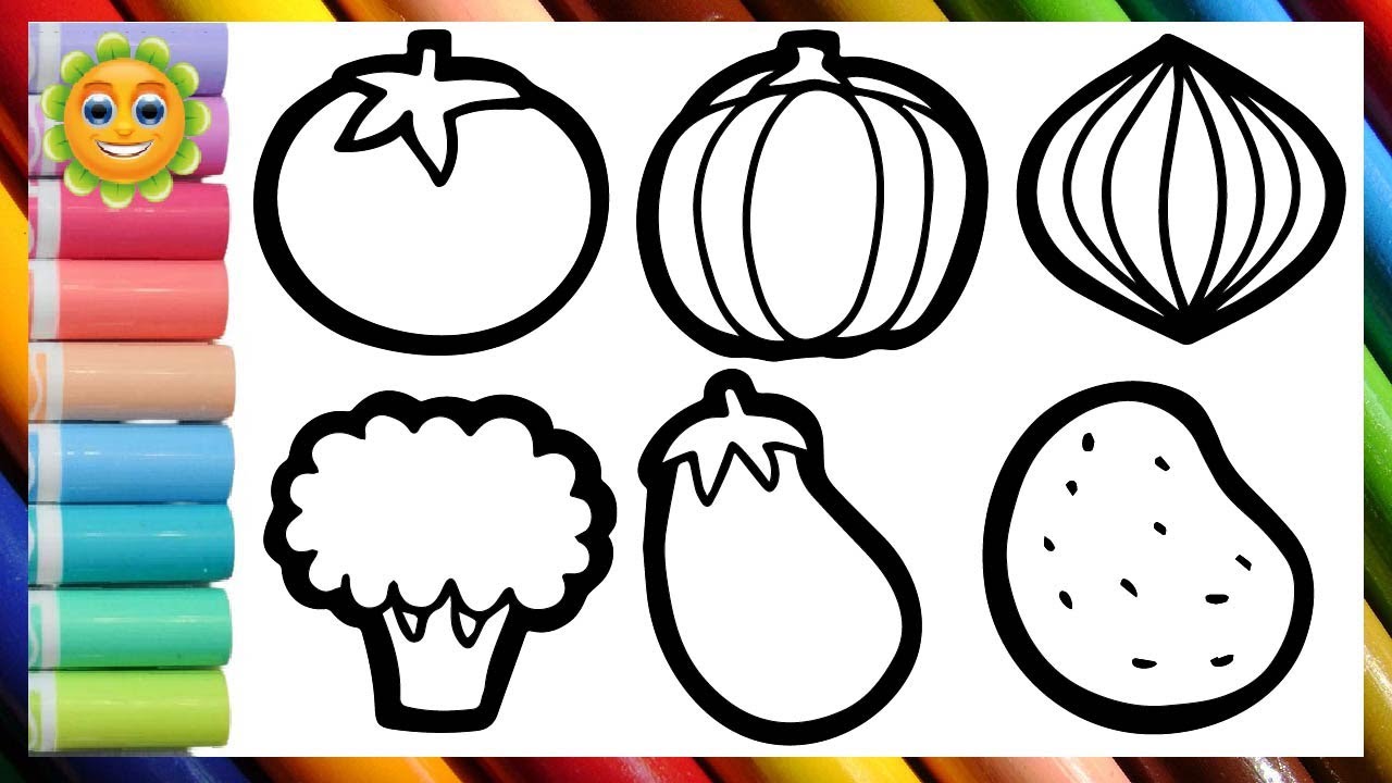 Vegetables Drawing, Painting and Coloring for Kids & Toddlers || How to ...