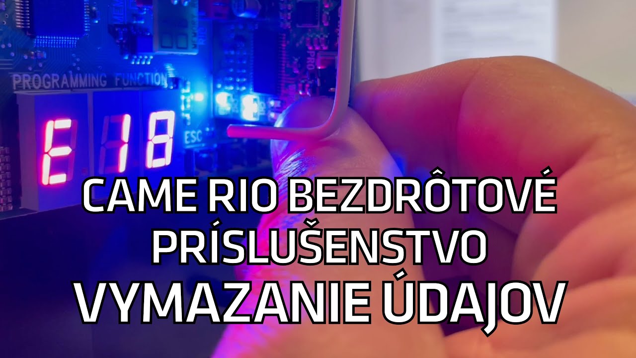 Came RIO-CONN - vymazanie údajov bezdrôtového príslušenstva - YouTube