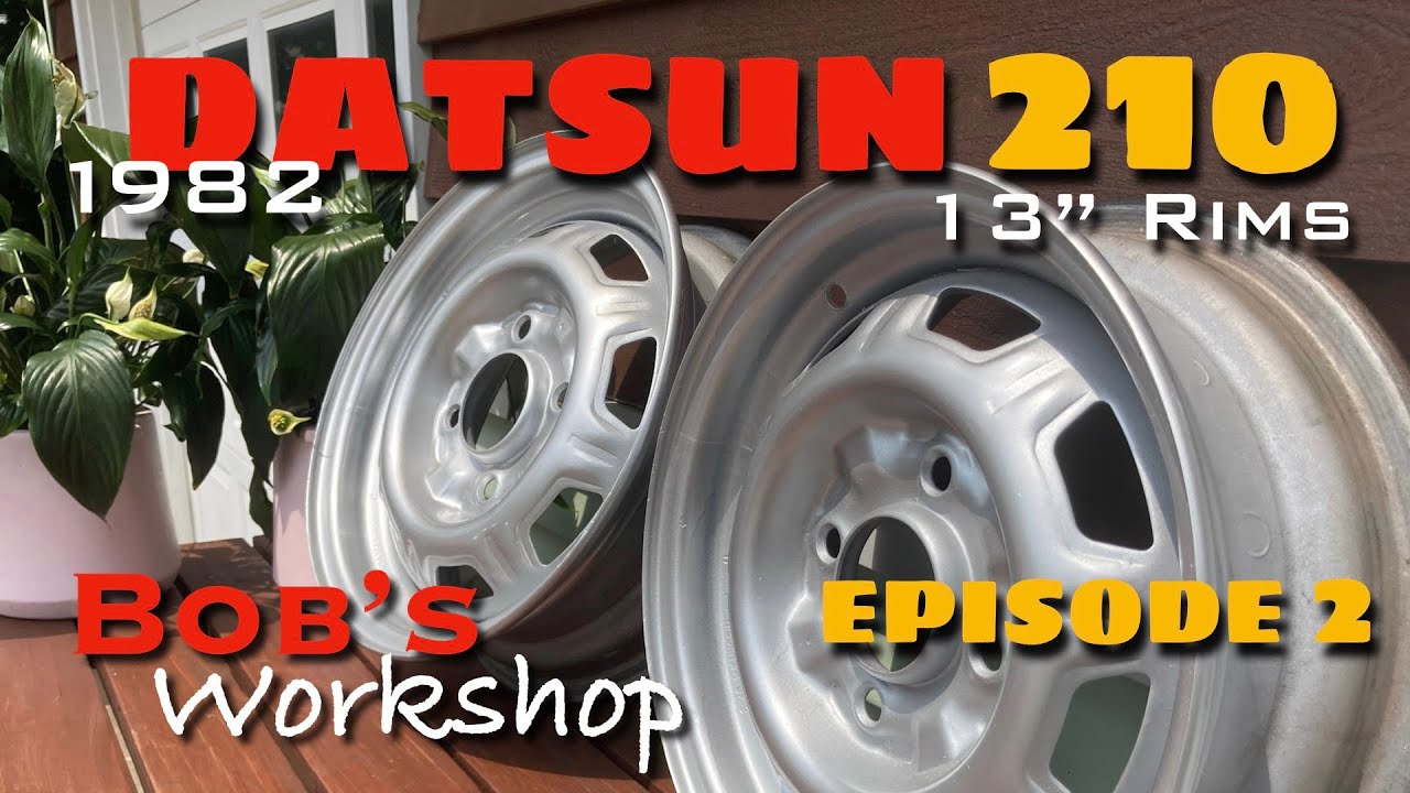 1982 Datsun 210 13" Steel Rims Repainted Nissan Sunny 1500y 1981 - YouTube