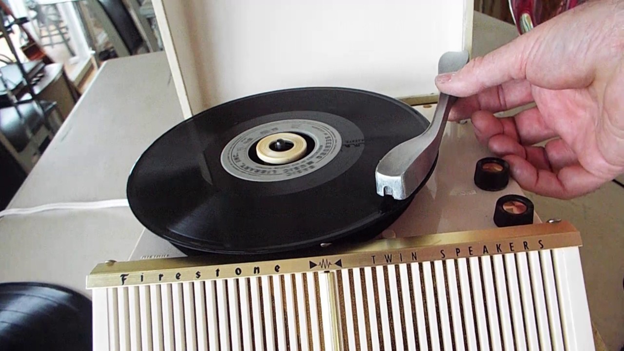 Firestone record player playing a 16 RPM record. - YouTube