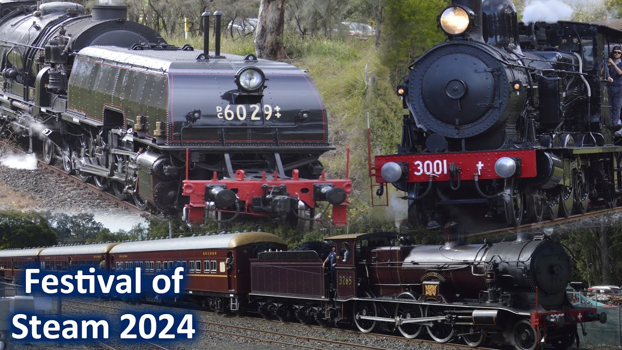 The 2024 Thirlmere Festival of Steam; 1 Hour of Steam Trains! Ft. 3001 ...